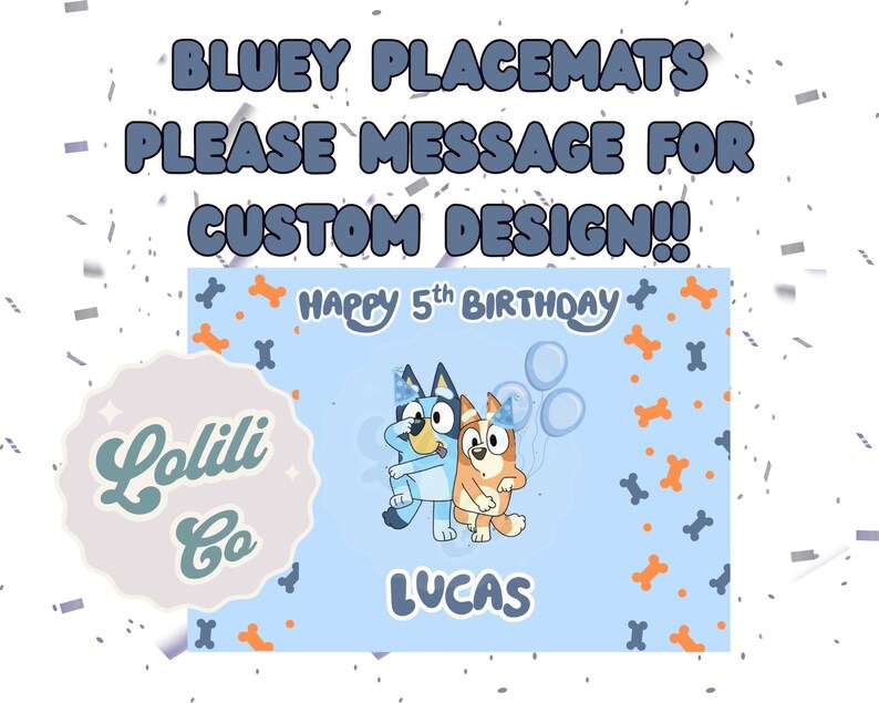 Bluey Birthday Placemat: Personalized Party Decor (digital - Instant ...