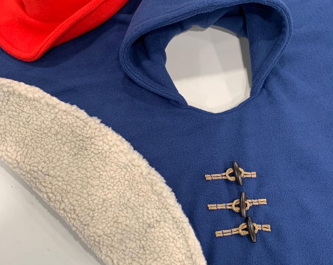 Paddington Bear Style Poncho & Hat - Costume - Sherpa Lined Fleece ...