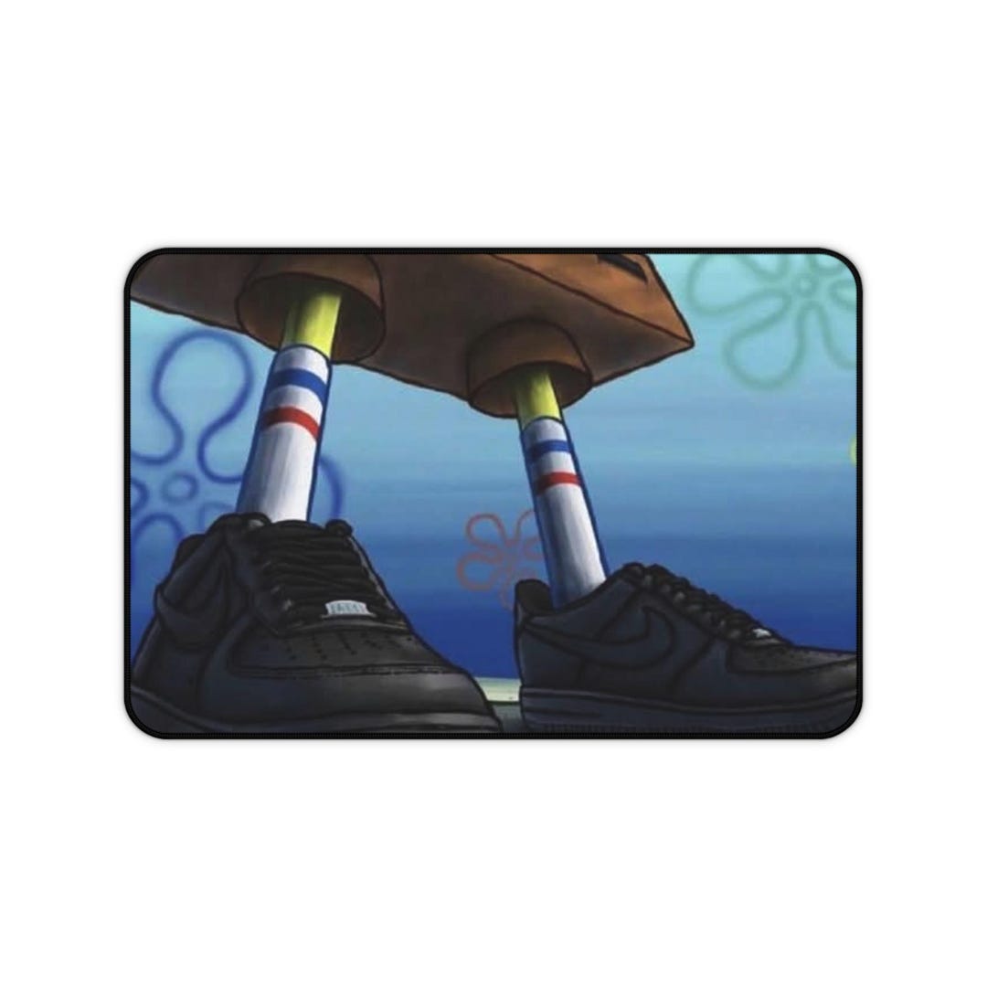 Spongebob Black Air Force Energy Desk Mat - Etsy