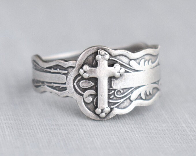 Cross Spoon Ring. Dainty Ring - Etsy