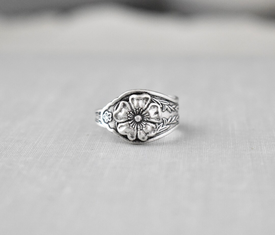 Flower Spoon Ring - Etsy