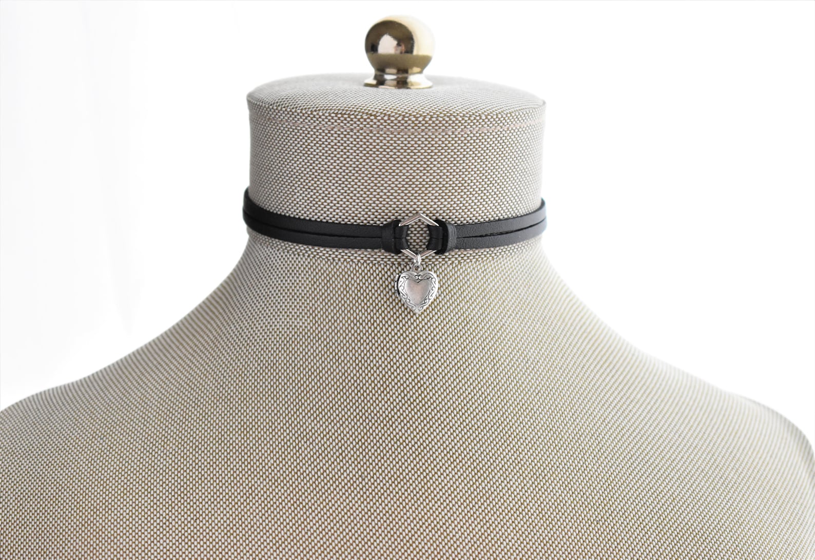 Heart Locket Choker. 19 Leather Suede Colors Available - Etsy
