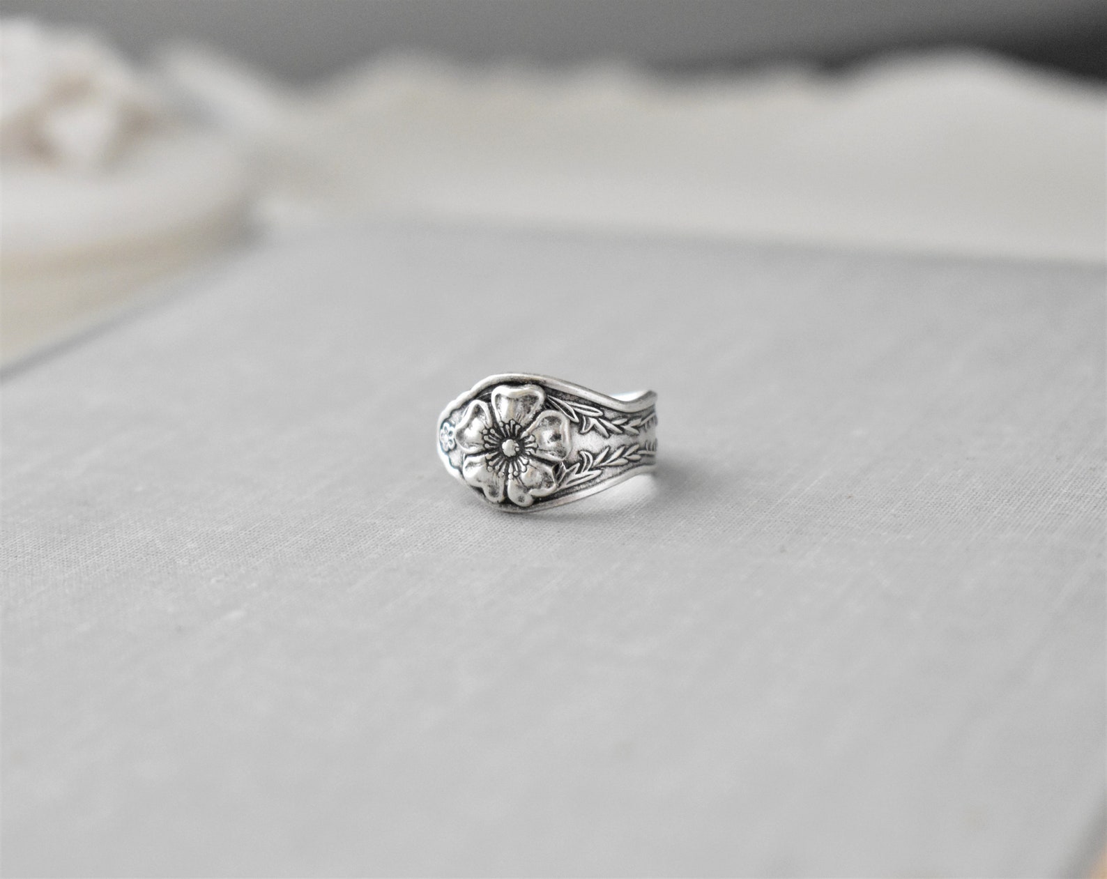 Flower Spoon Ring - Etsy