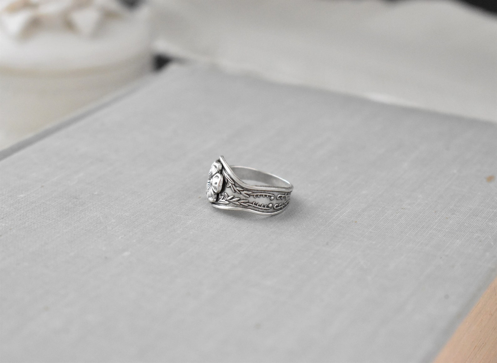Flower Spoon Ring - Etsy