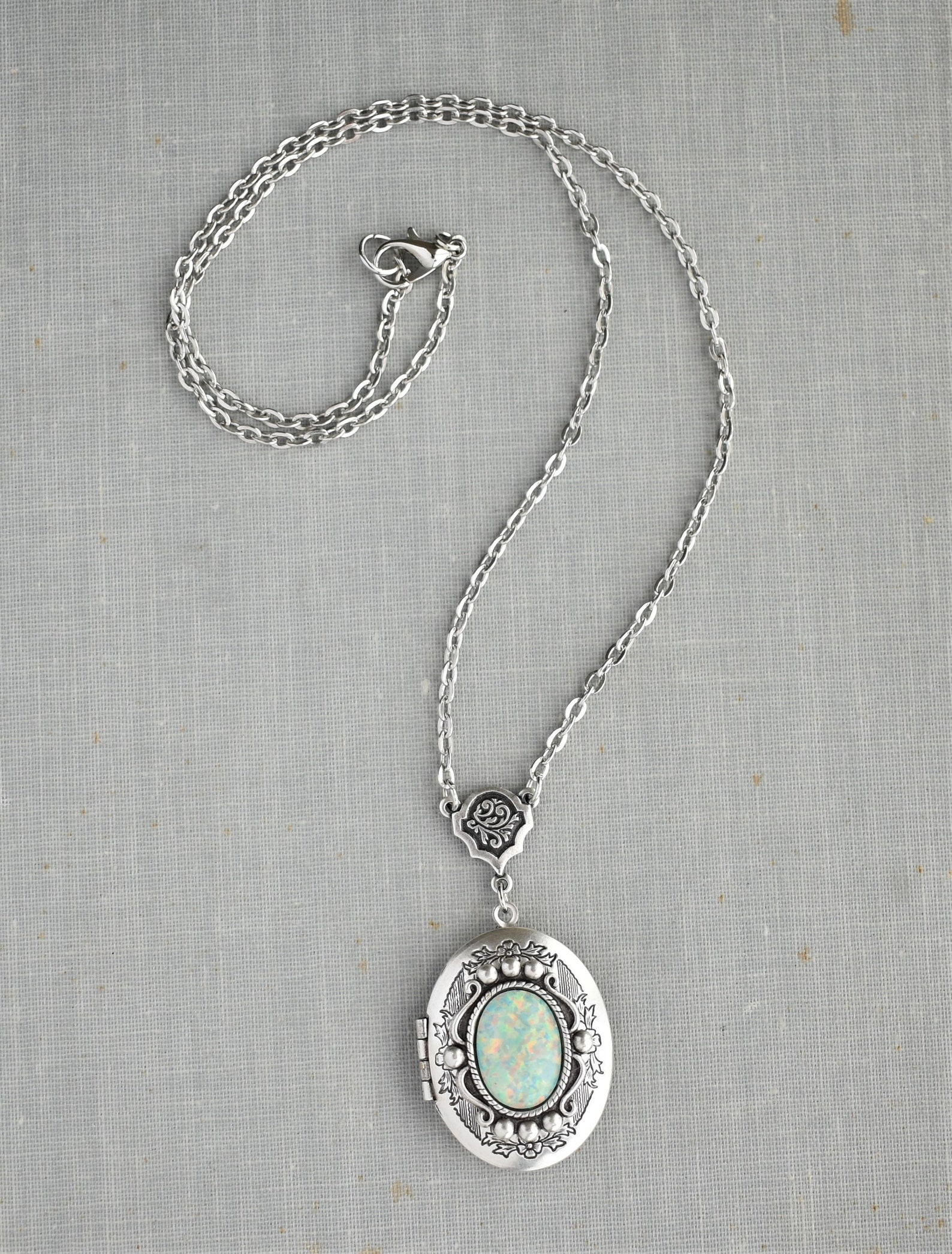 Mint Opal Locket Necklace. 8 Opal Colors to Choose From - Etsy