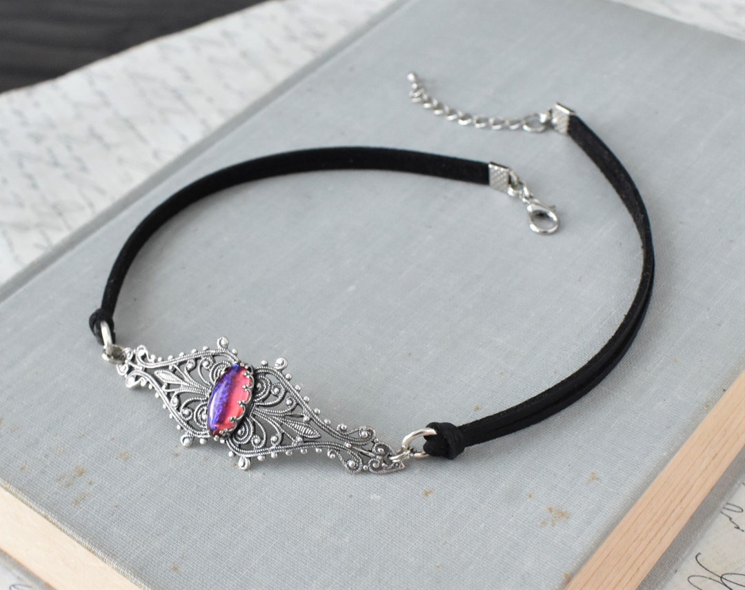 Dragons Breath Mexican Fire Opal Choker. 5 Opal Color Options. - Etsy