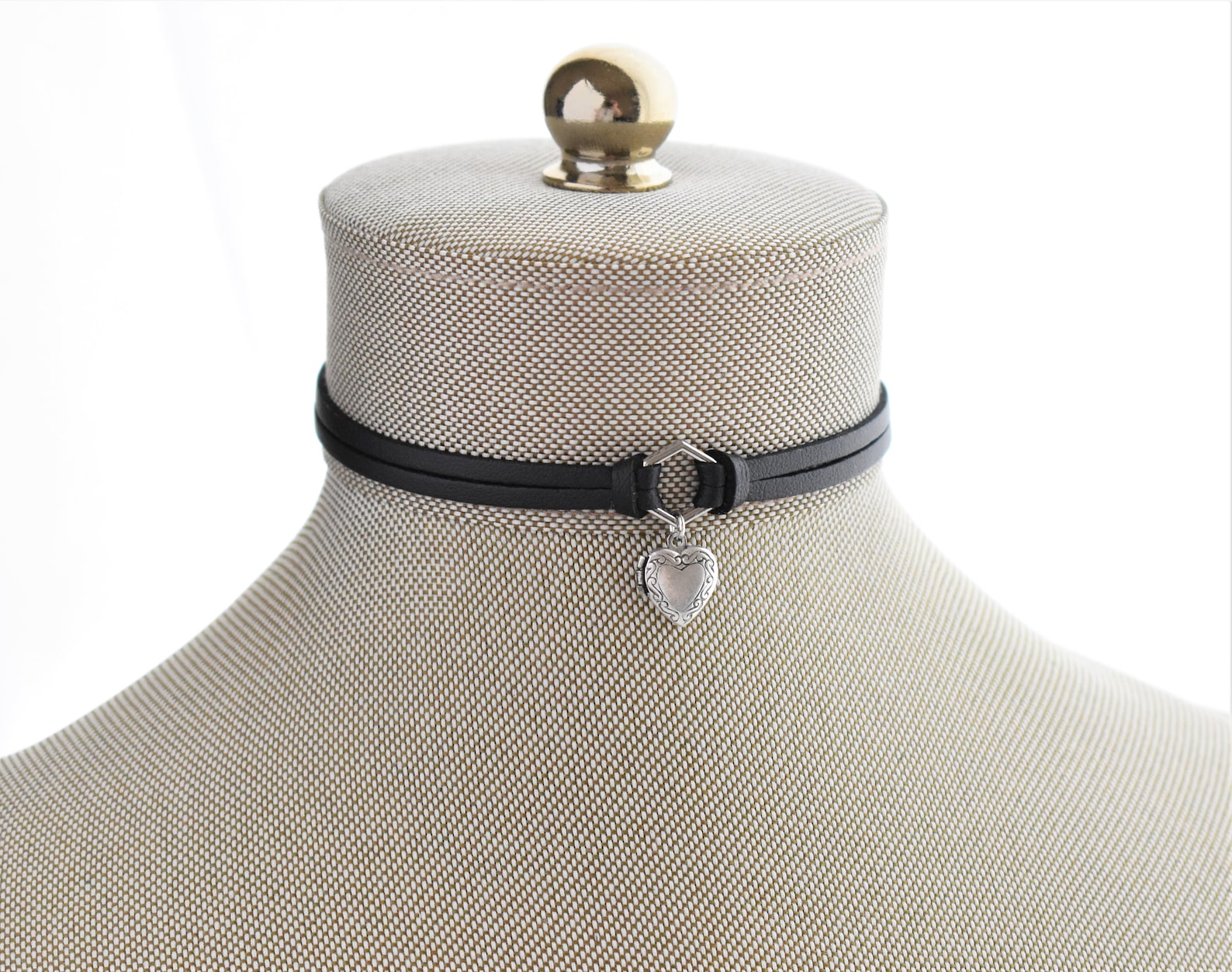 Heart Locket Choker. 19 Leather Suede Colors Available - Etsy