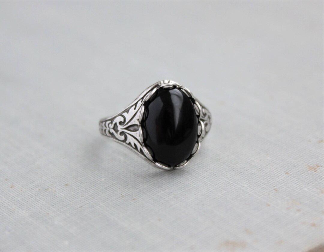 Onyx Ring - Etsy