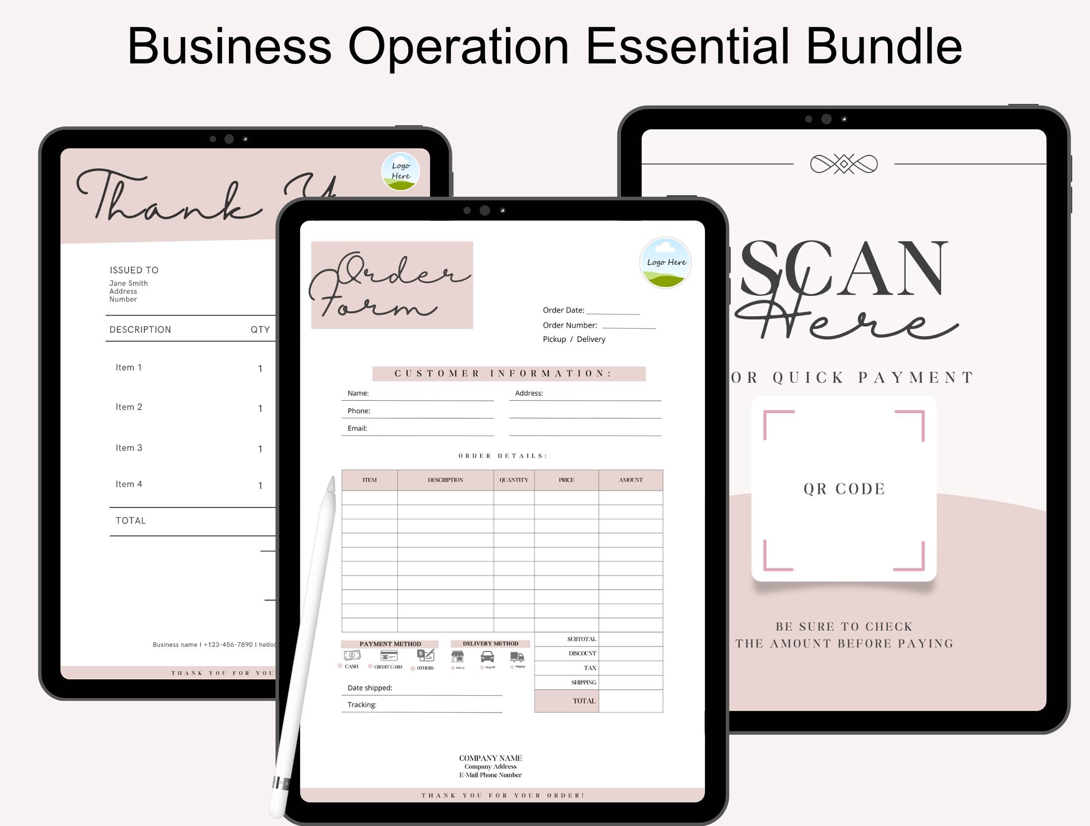 Business Operation Template, Custom Order Form, Order Form, Business ...