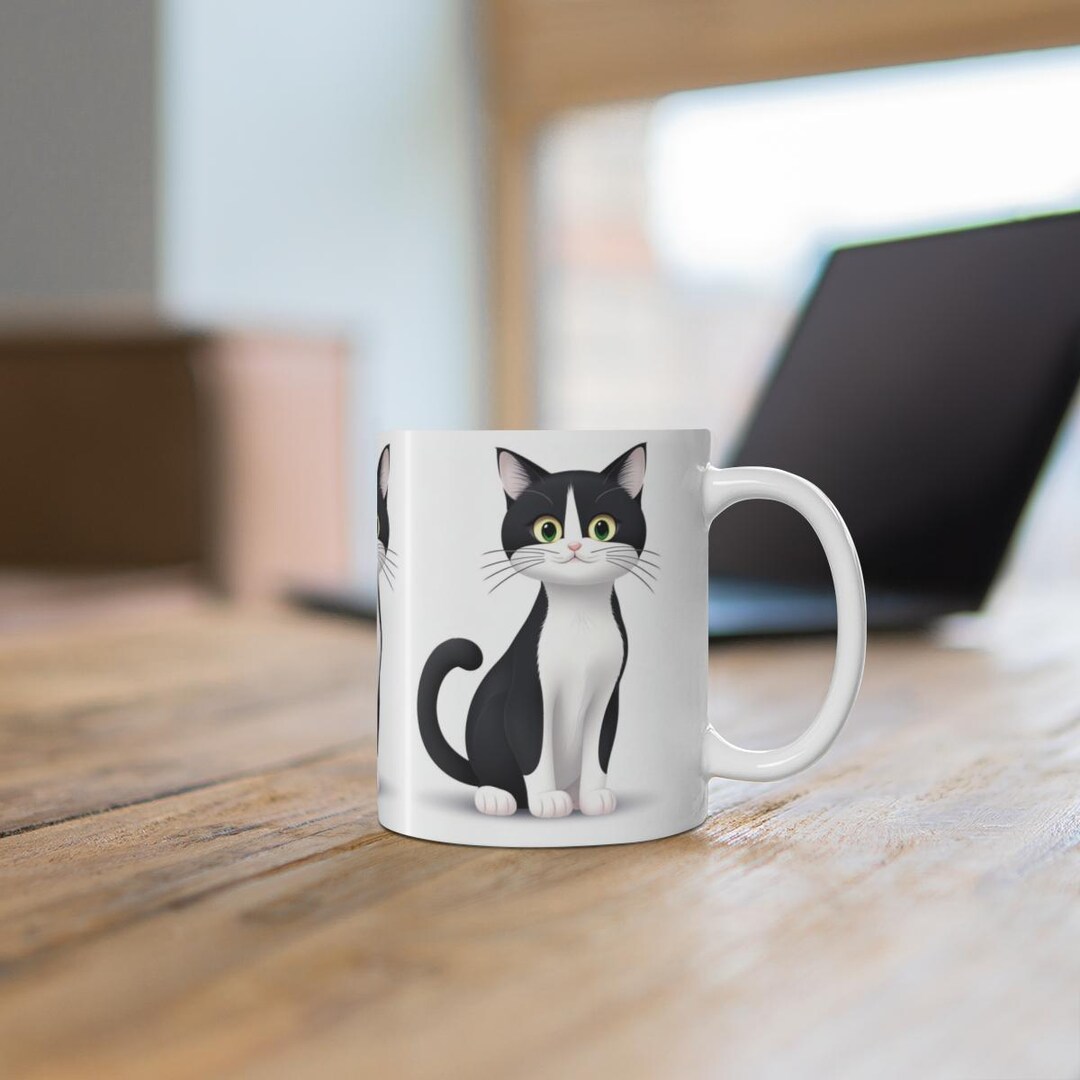 Black and White Cat Mug - Etsy