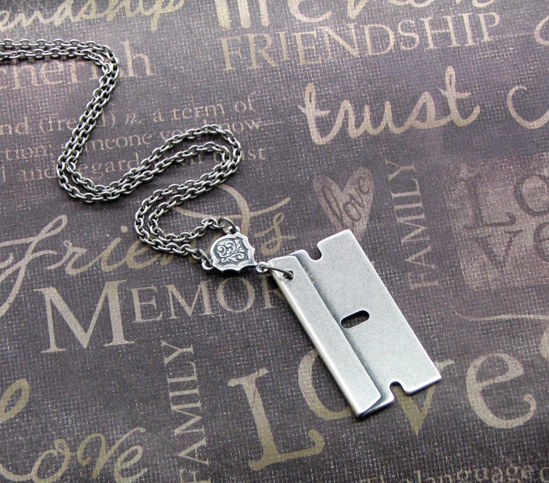 Silver Razor Blade Necklace Enchanted Razor's Edge - Etsy