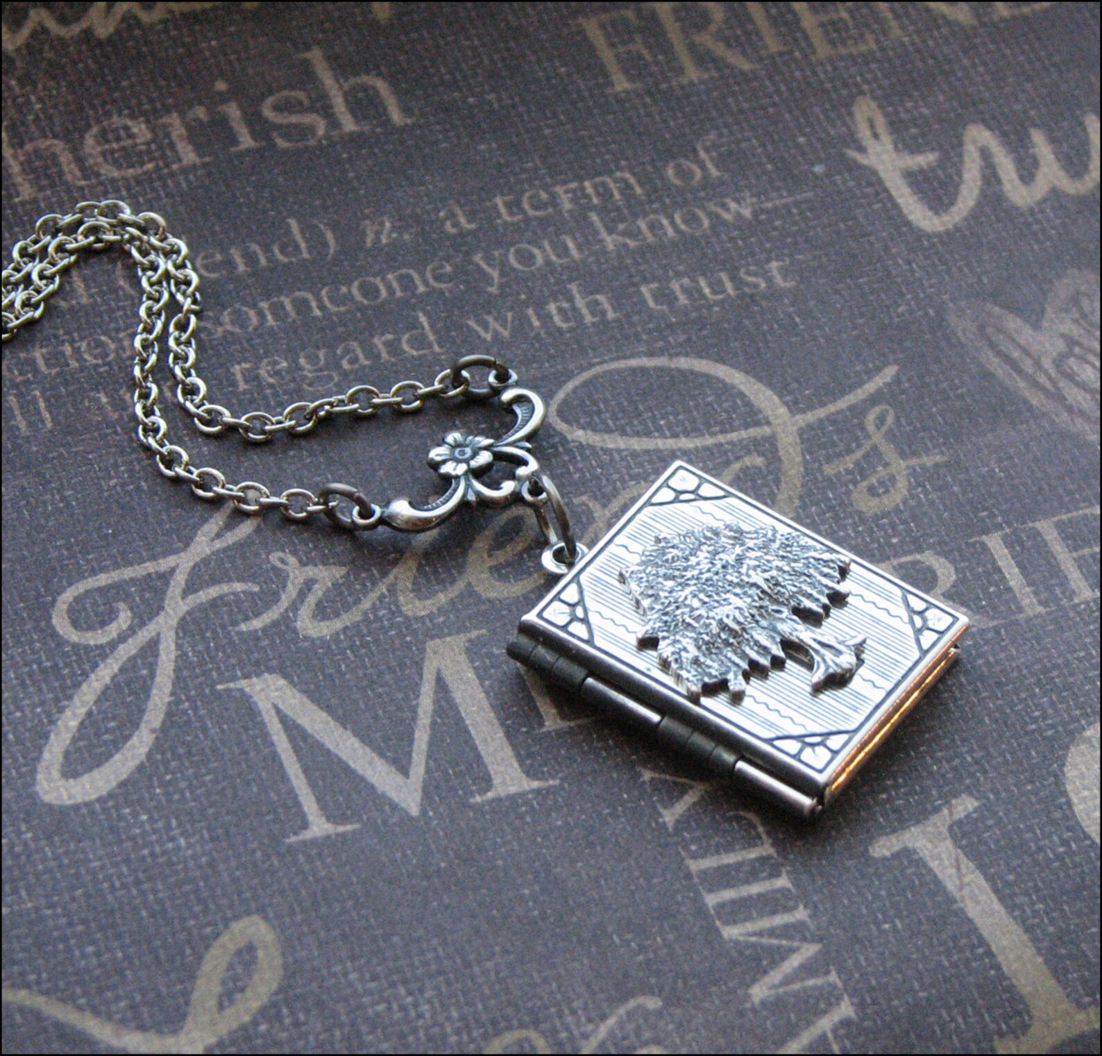 Silver Tree Book Locket Necklace Enchanted Tree of Life - Etsy