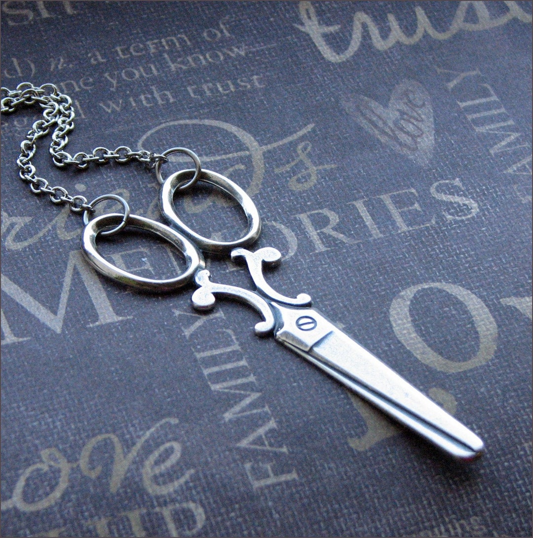 Scissors Necklace, Hair Stylist Gift, Silver Scissors Pendant, Scissors ...