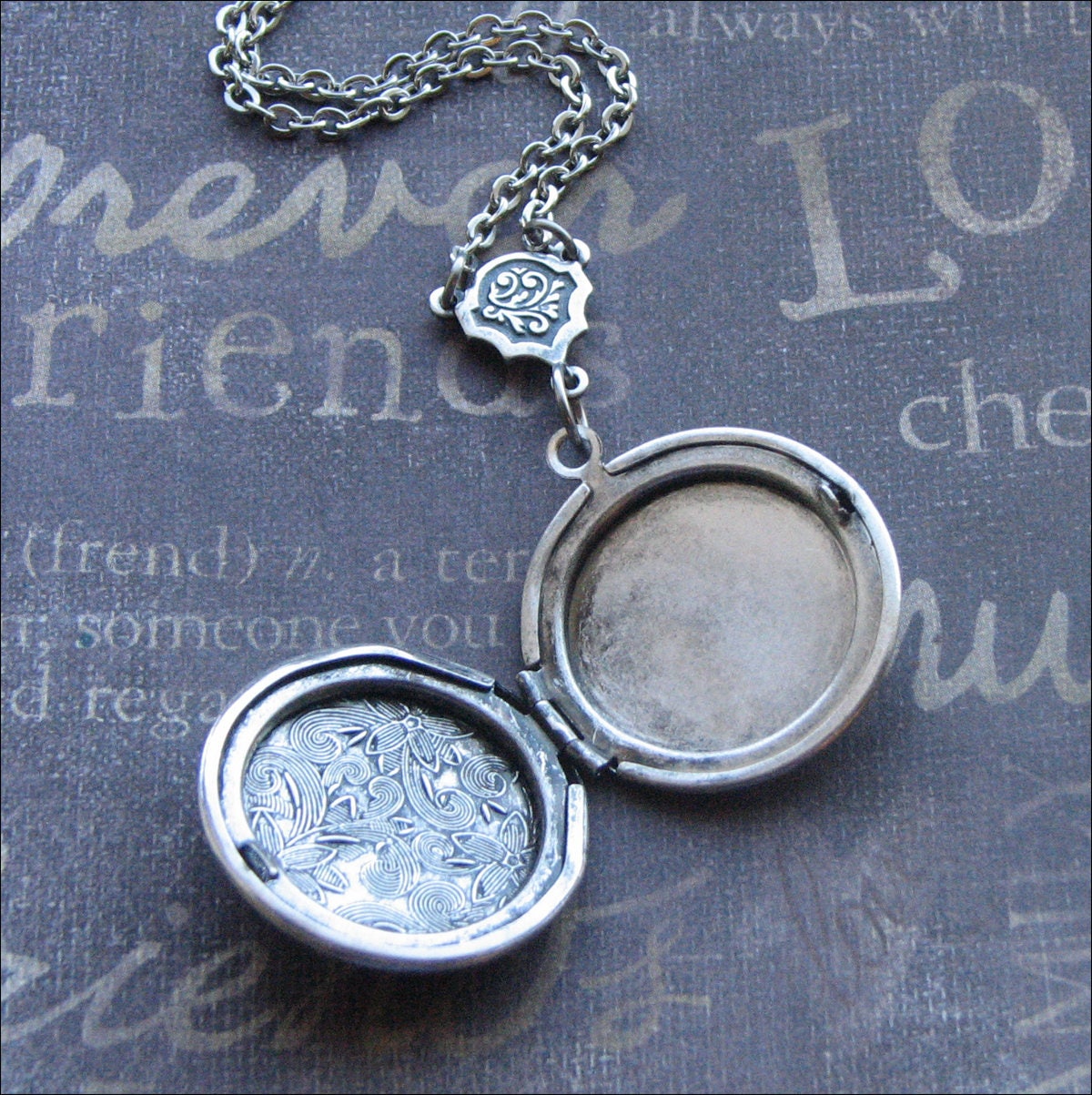 Hummingbird Locket Silver Necklace Bird Jewelry Round | Etsy