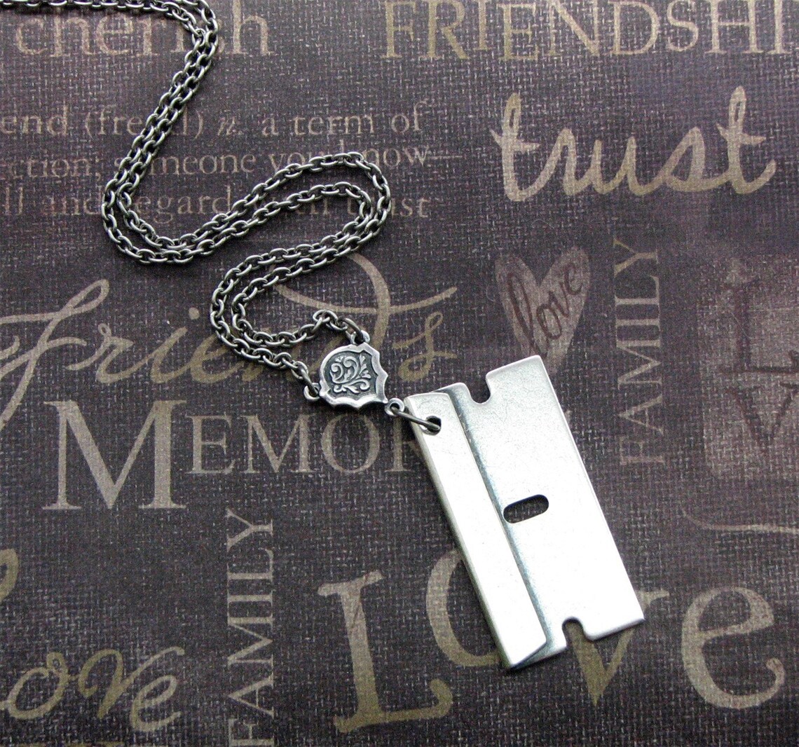 Silver Razor Blade Necklace Enchanted Razor's Edge - Etsy