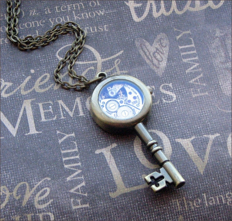 Antiqued Brass Key Necklace Enchanted Steampunk Castle Key - Etsy