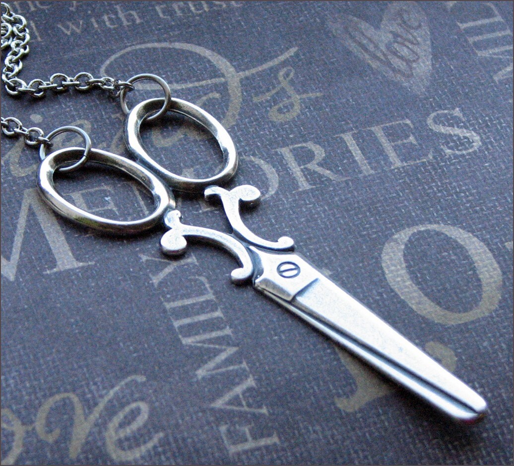 Scissors Necklace Hair Stylist Gift Silver Scissors Pendant - Etsy