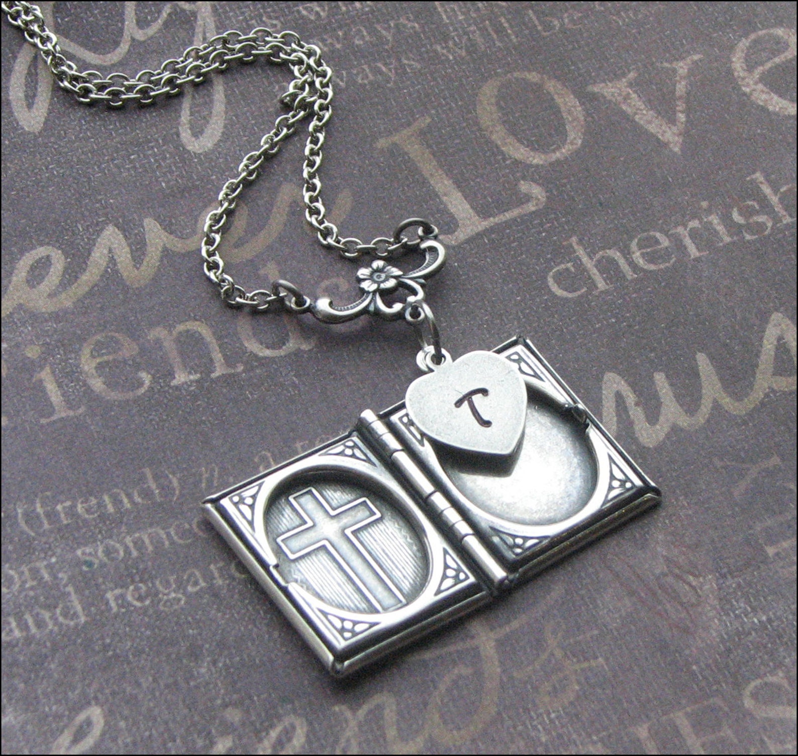 Initial Locket Necklace Confirmation Locket Personalized | Etsy