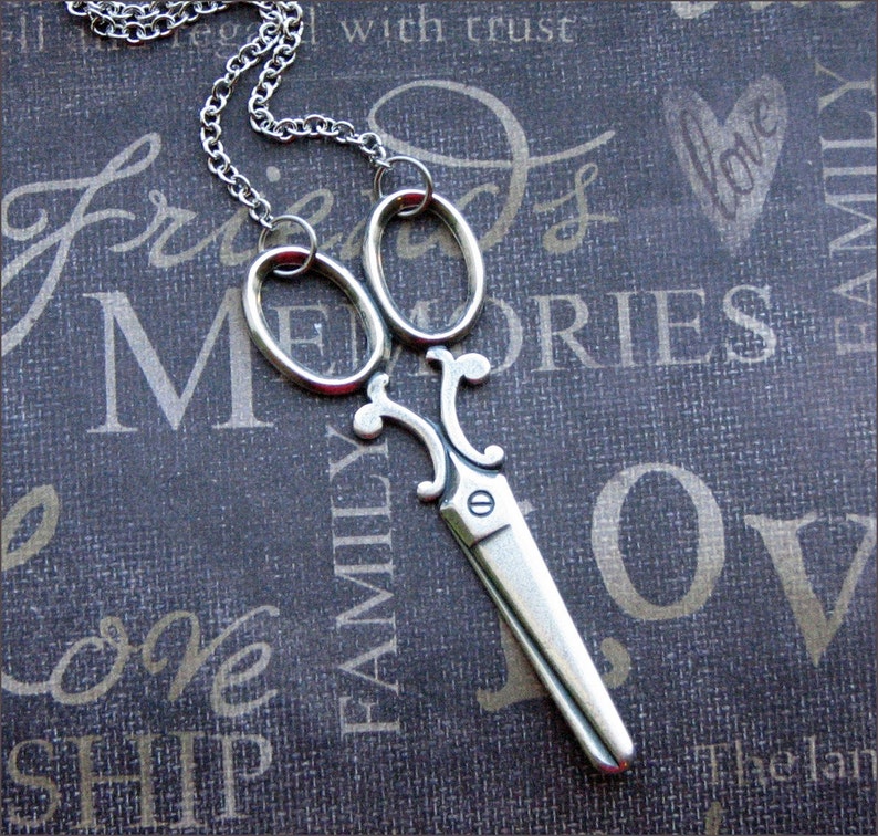 Scissors Necklace Hair Stylist Gift Silver Scissors Pendant - Etsy