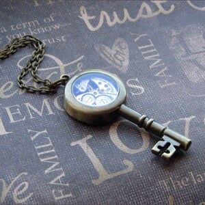 Antiqued Brass Key Necklace - Enchanted Steampunk Castle Key - Jewelry ...