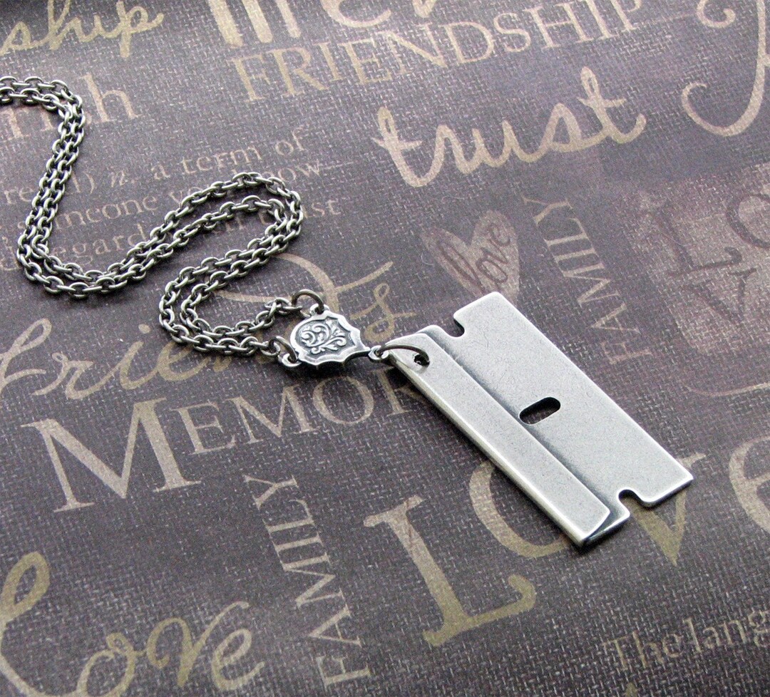 Silver Razor Blade Necklace - Enchanted Razor's Edge - Jewelry by ...