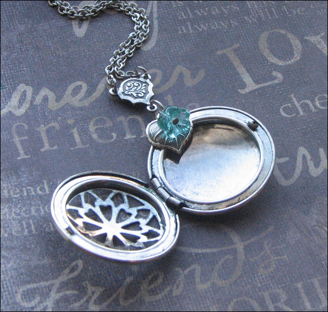 Silver Scent Locket Necklace Aromatherapy Jewelry Leaf - Etsy