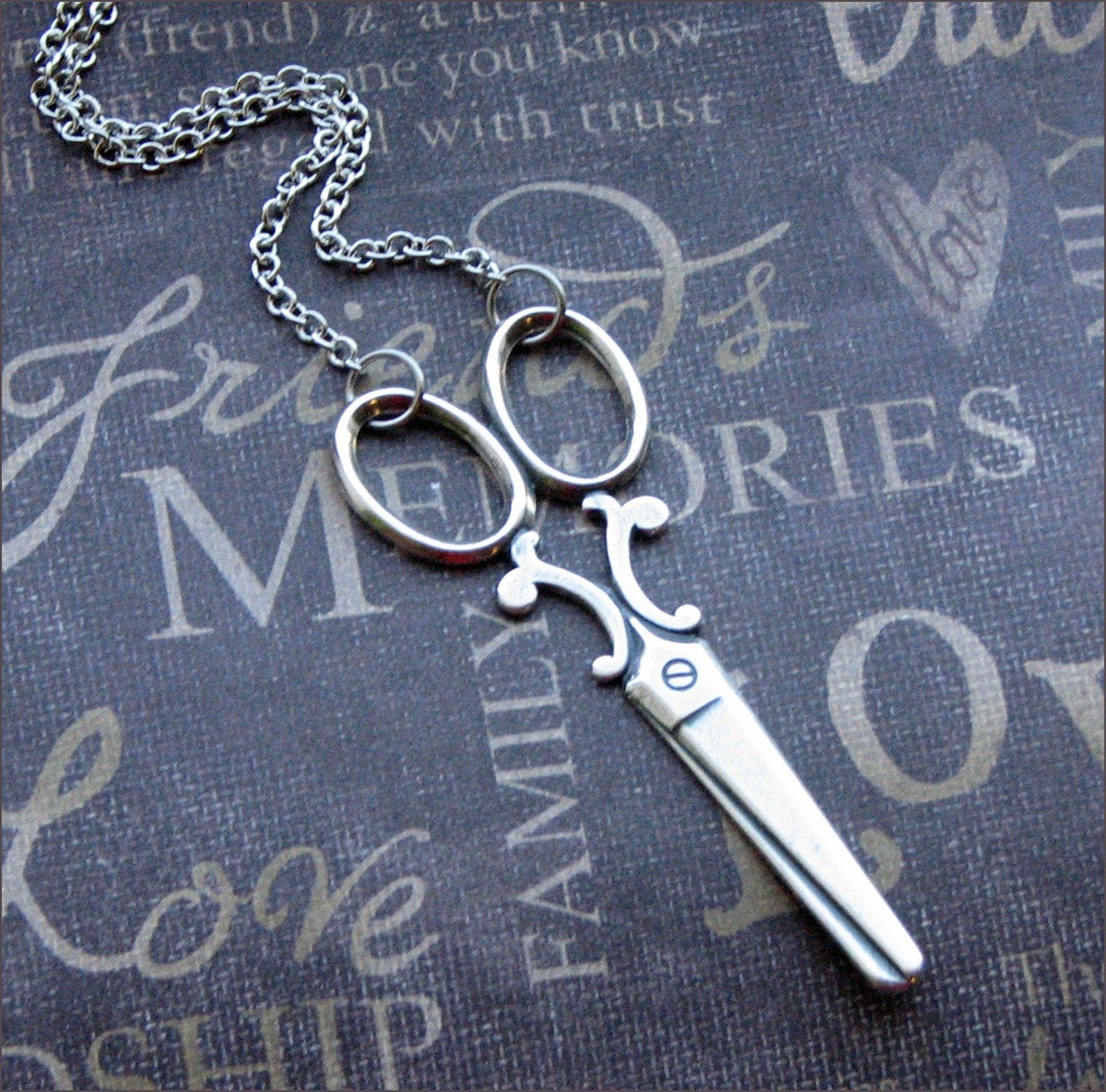 Scissors Necklace Hair Stylist Gift Silver Scissors Pendant - Etsy
