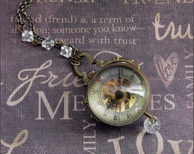Pocket Watch Orb Necklace Enchanted Steampunk Royalty by - Etsy