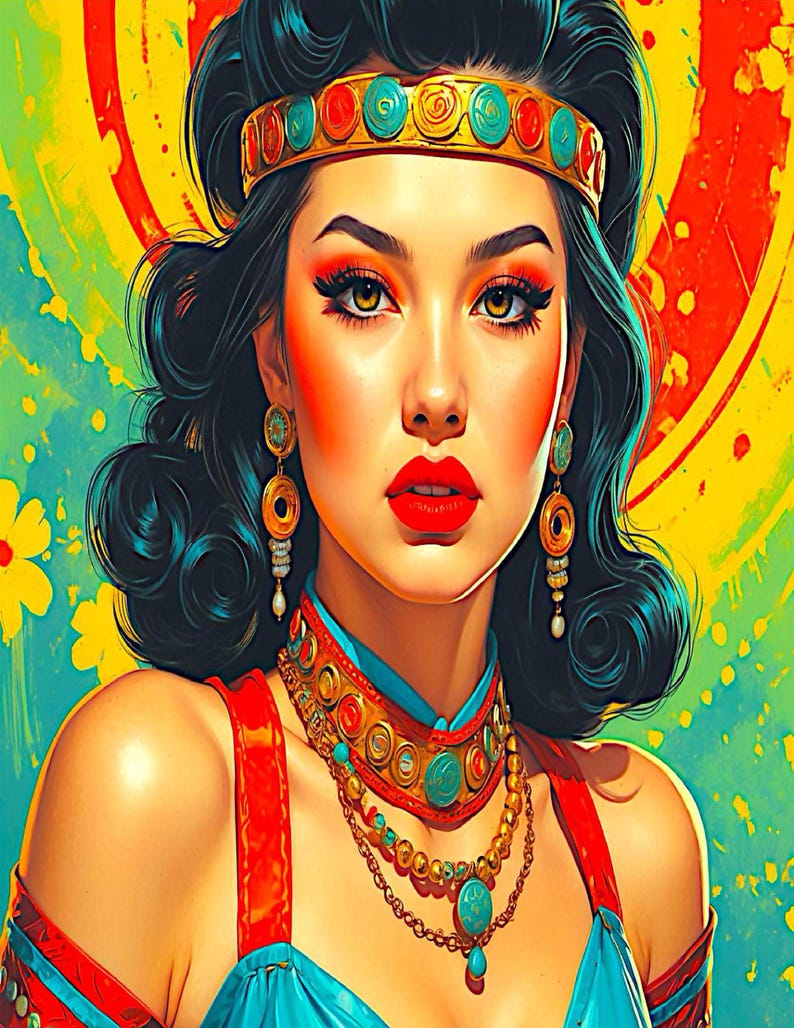 Retro Pin-up Girl Wall Art Set – Vintage-inspired Printable Art in 3 ...