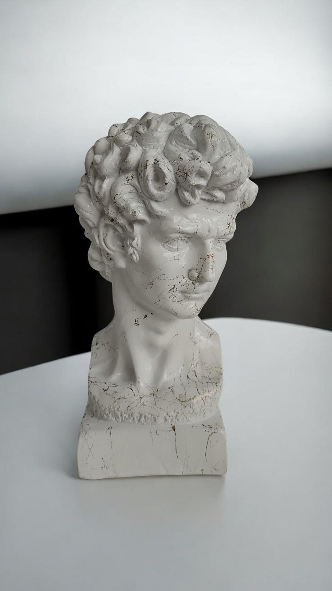 Large David Sculpture Statue, David Bust Statue, Gold Effect Bust ...