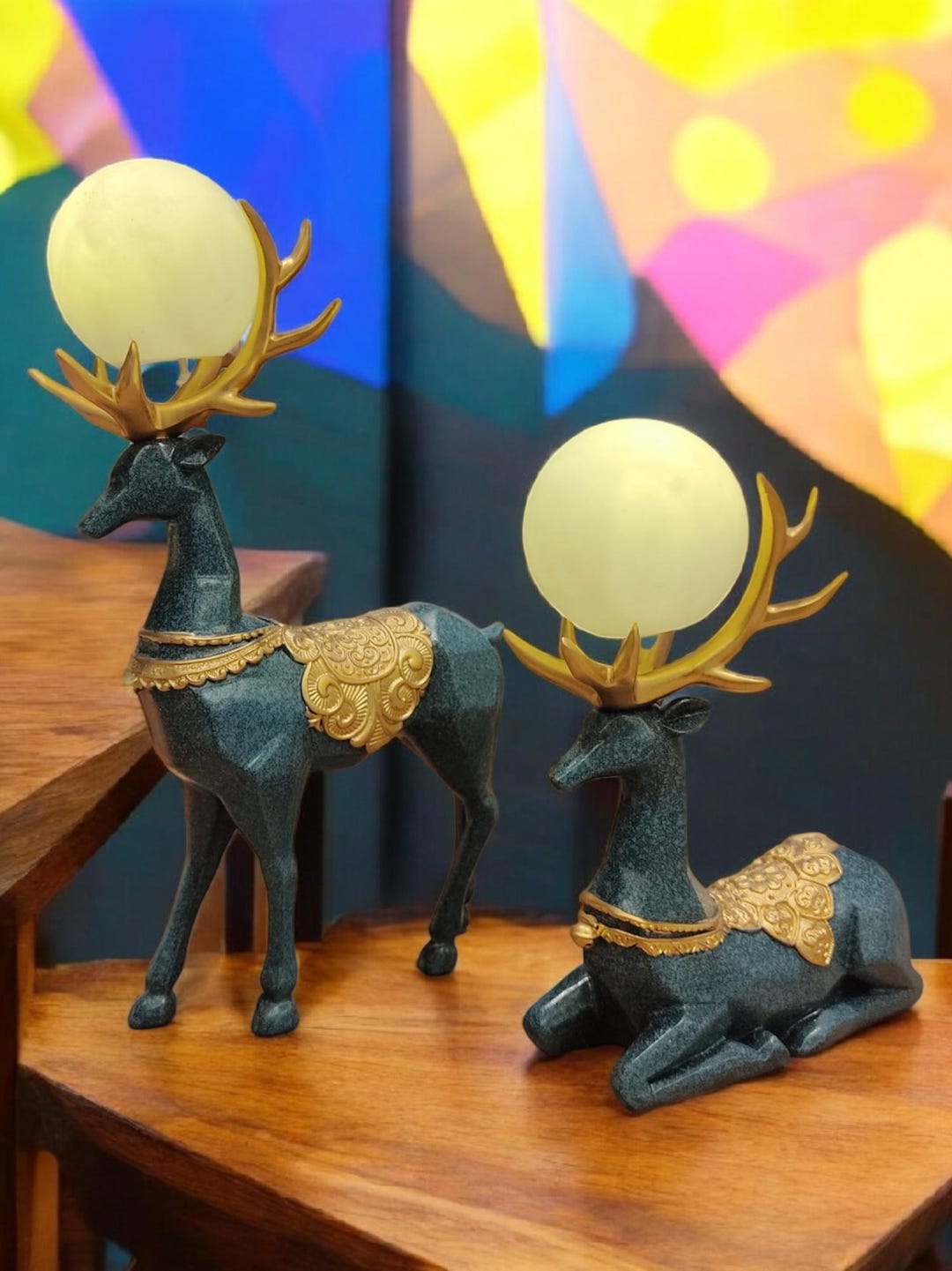 Christmas Reindeer Sculpture Set, Modern Desk Decoration, Elegant Home ...