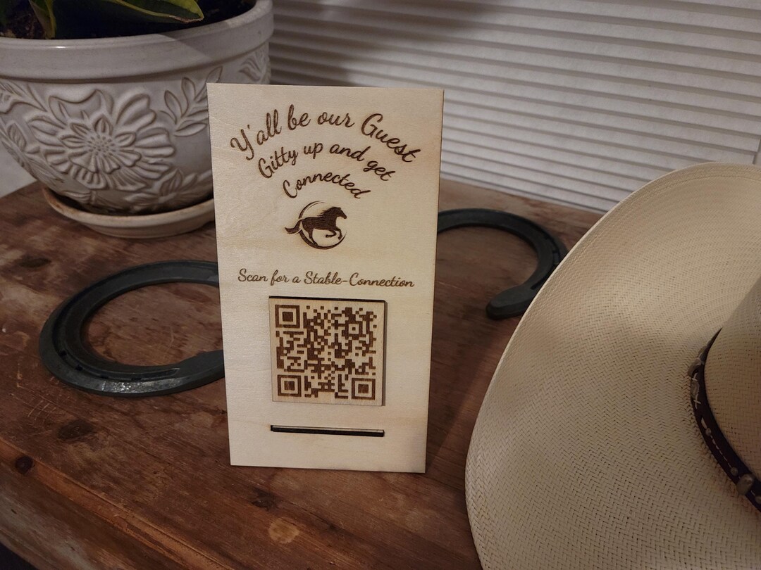 WIFI QR Code W/ Equine, Compass, Ocean, Mountain, Hiking Themes. Custom ...