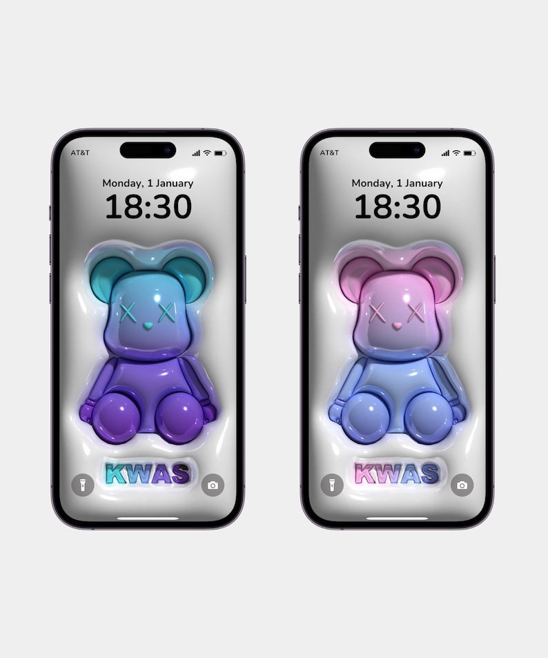 6 X 3D KAWS iPhone Wallpaper Supreme Bundle Pack, 3D Ios Wallpaper, 4K ...