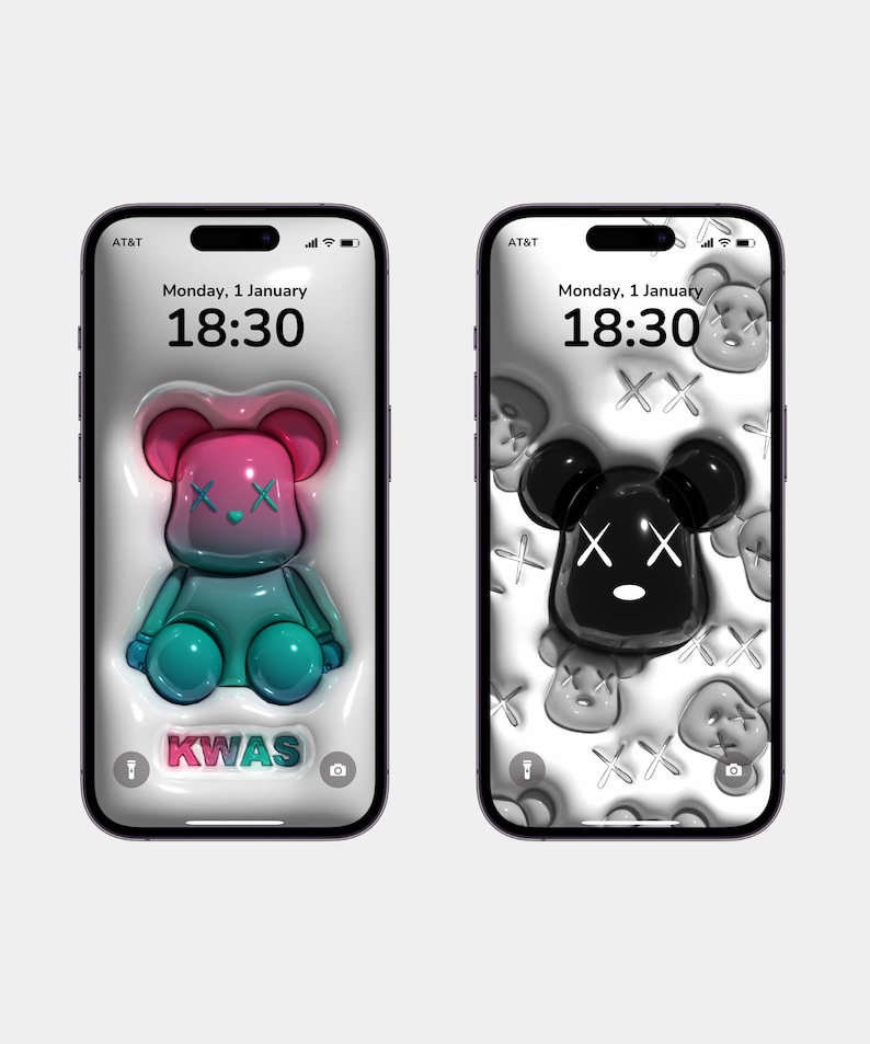 6 X 3D KAWS iPhone Wallpaper Dreamer Bundle Pack, 3D Ios Wallpaper, 4K ...