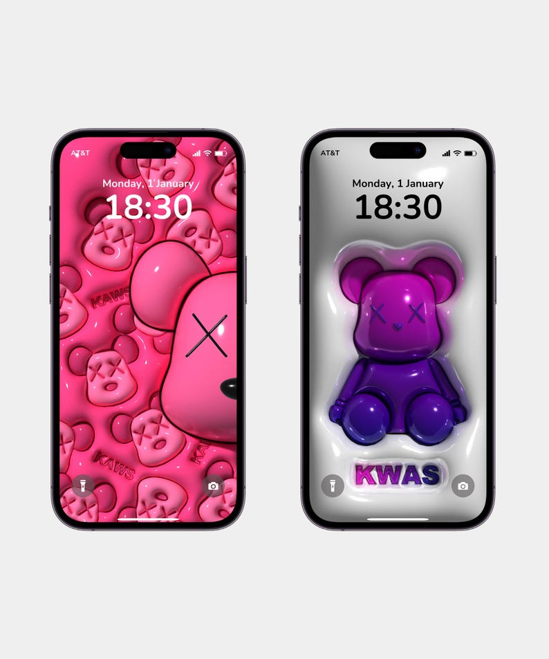 6 X 3D KAWS iPhone Wallpaper Dreamer Bundle Pack, 3D Ios Wallpaper, 4K ...