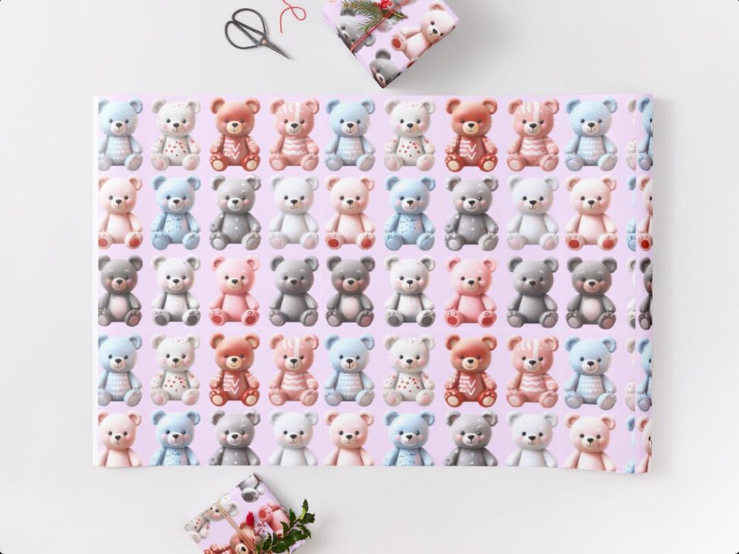 Teddy Bear Wrapping Paper - Etsy