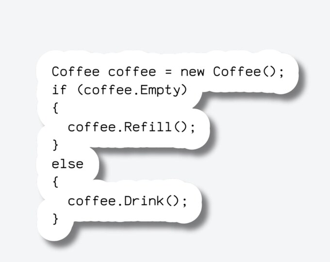 Code Sticker for Coffee Lovers, Coding and Coffee Sticker, Coffee ...