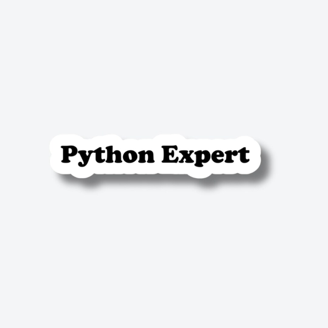 Python Expert Sticker, Coding Sticker, Programmer Decal, Tech Gift for Him, Programming Language ...
