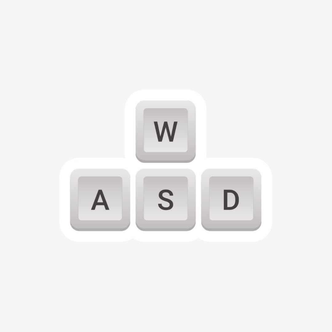 WASD Keyboard Keys Sticker, Gaming Sticker, Gamer Gift for Him, PC ...