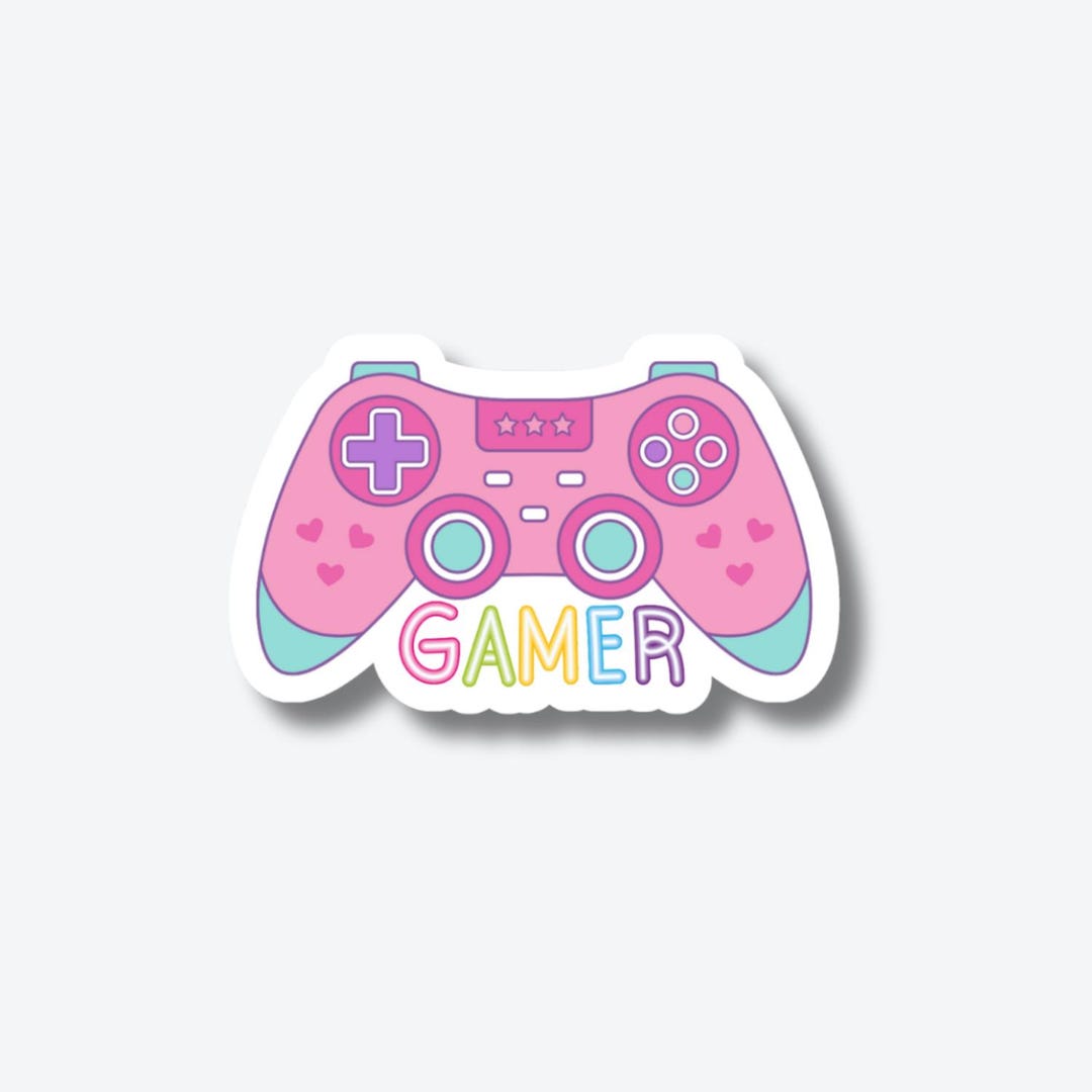 Girl Gamer Sticker, Gamer Sticker, Pink Controller Sticker, Gamer Gift ...