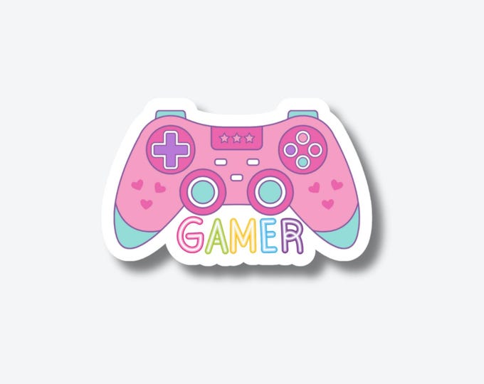 Girl Gamer Sticker, Gamer Sticker, Pink Controller Sticker, Gamer Gift ...
