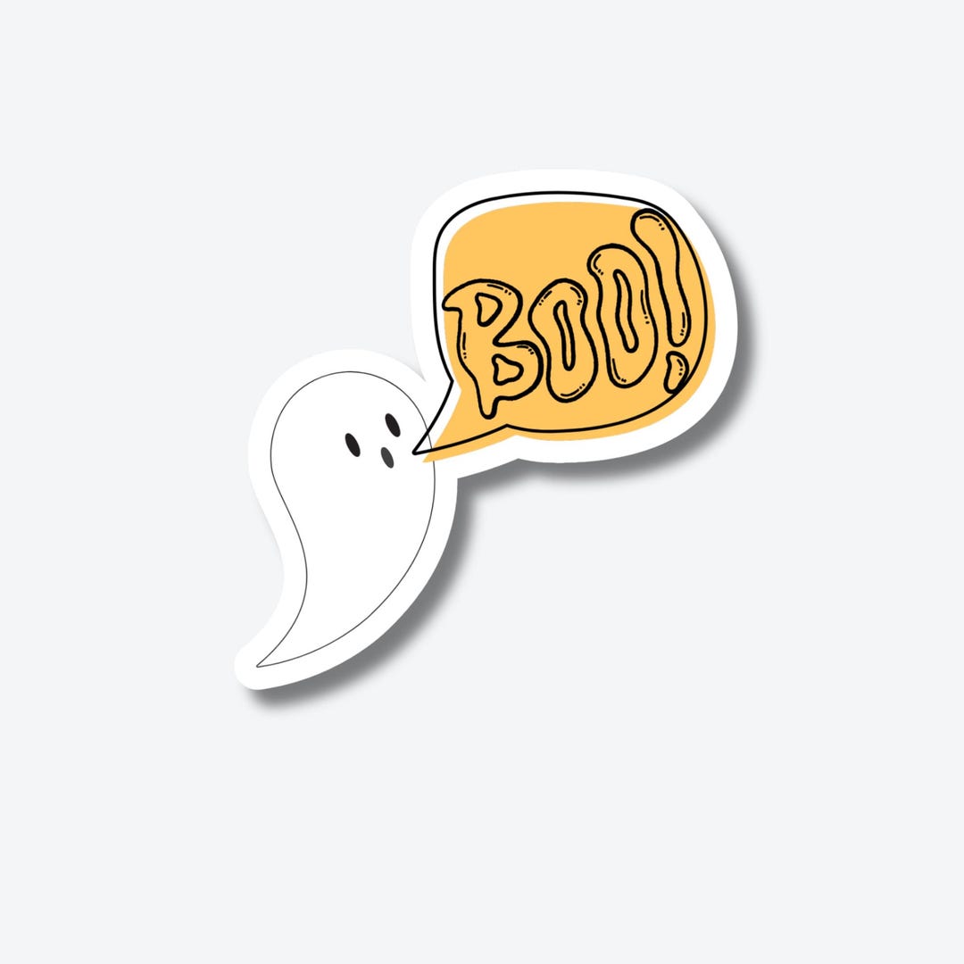 Boo Sticker, Ghost Sticker, Halloween Sticker, Seasonal Sticker, Cute ...