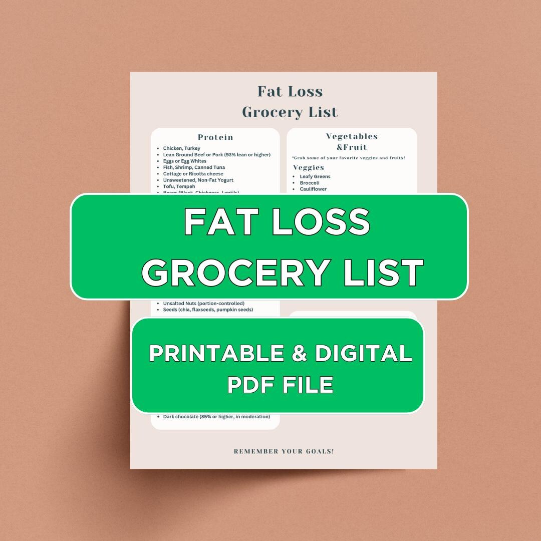 Fat Loss, Grocery List, Food List, Shopping List, Food Guide, List ...