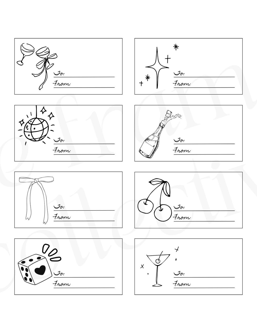 Mix of Black + White Gift Tags - Etsy