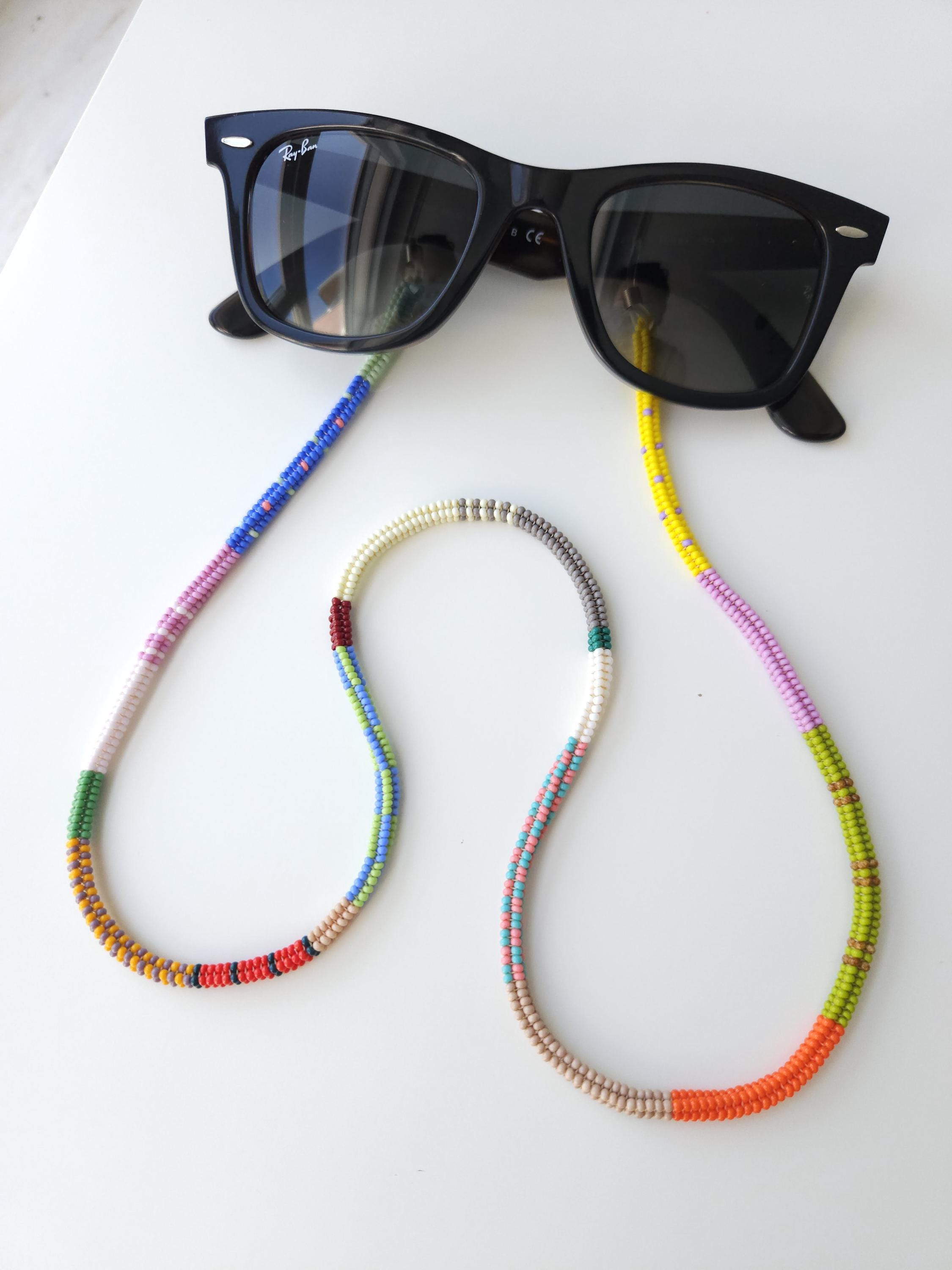 Colorful Beaded Eyewear Chain | Handmade Beaded Glasses Necklace ...