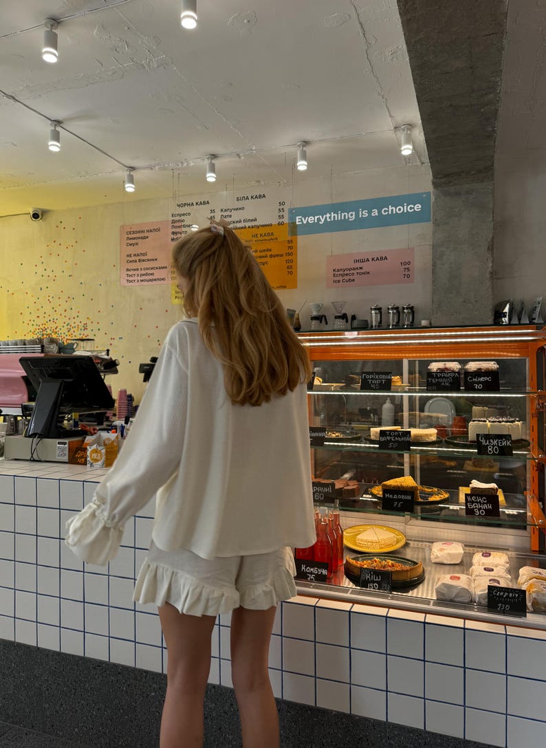 White Linen Summer Set | Ruffle Shorts and Tie-front Top | Women's ...