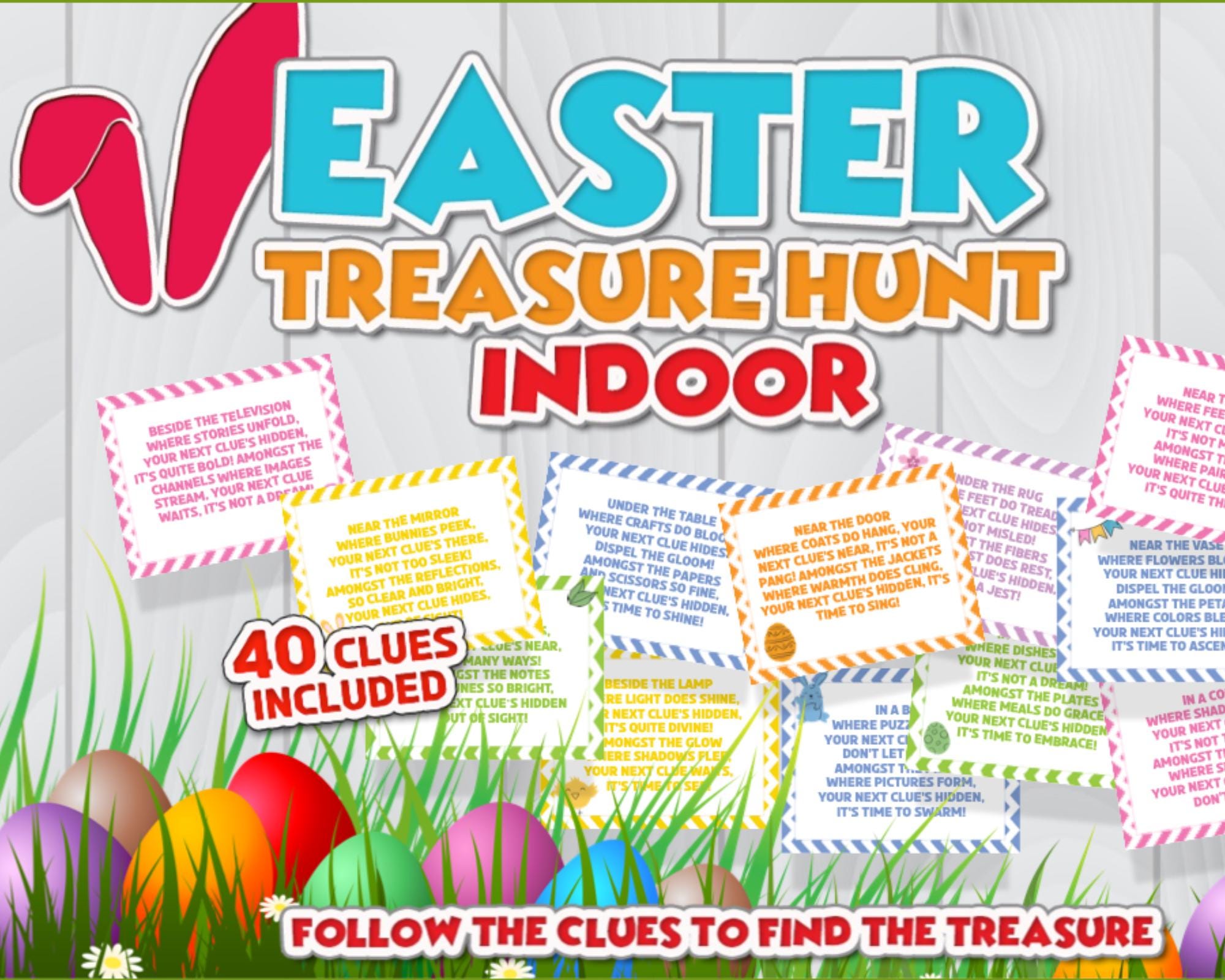 Easter Treasure Hunt Indoor | Easter Day Scavenger Hunt Indoor | Easter ...
