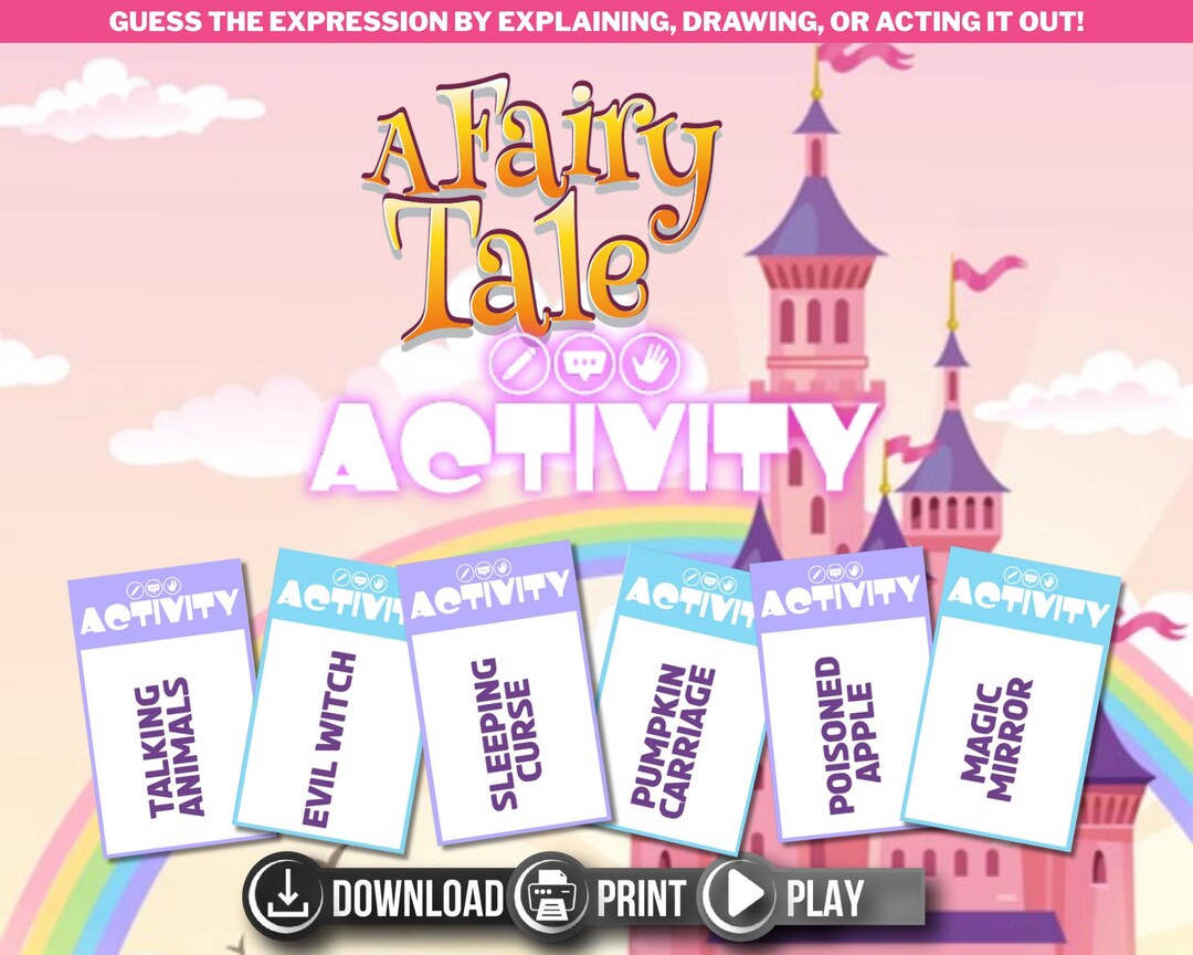 Fairy Tales Activity Game Printable | Activity Party Game | Fairy Tales ...
