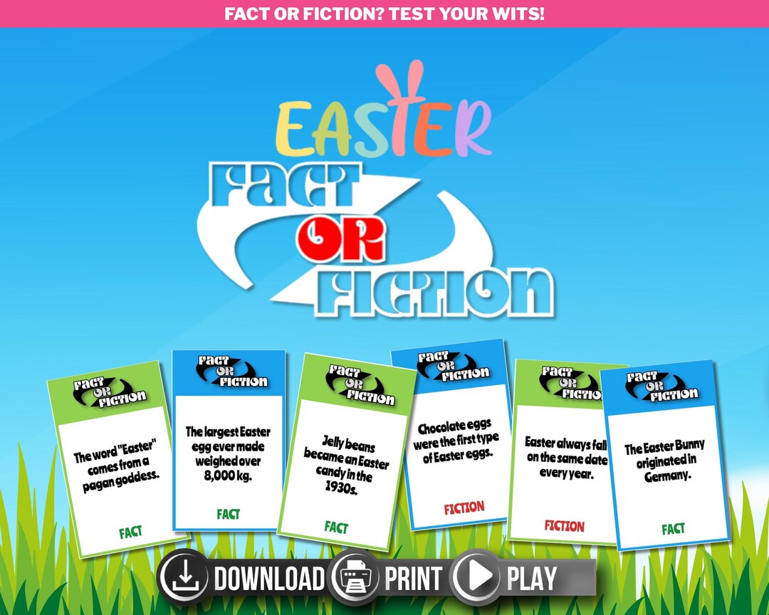 Easter Fact or Fiction Game Printable | Easter Party Game | Fun Fact ...