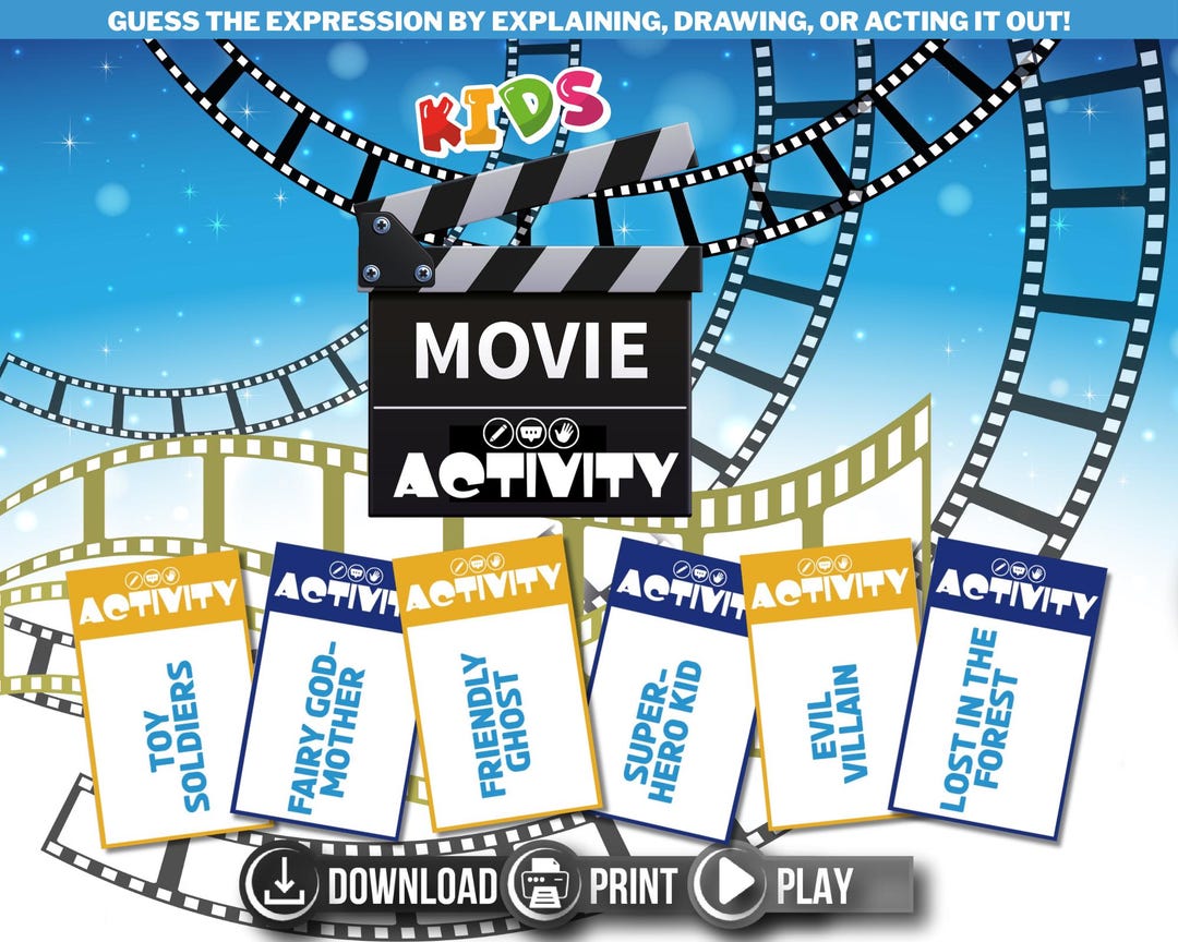 Kids Movies Activity Game Printable | Activity Party Game | Kids Movies ...